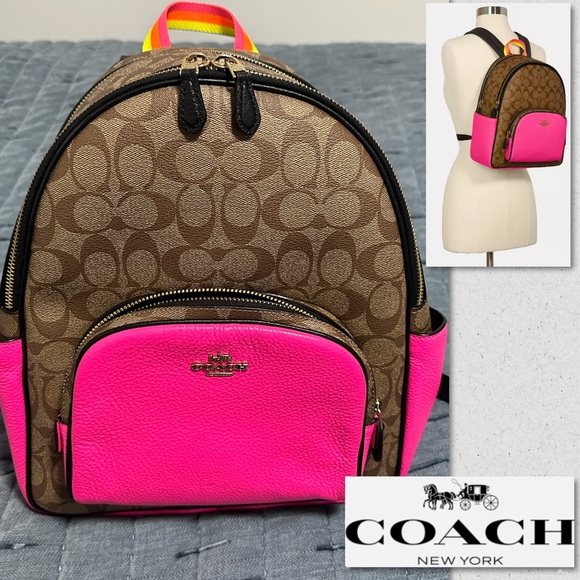 Coach | Bags | Coach Court Backpack Signature Canvas | Poshmark